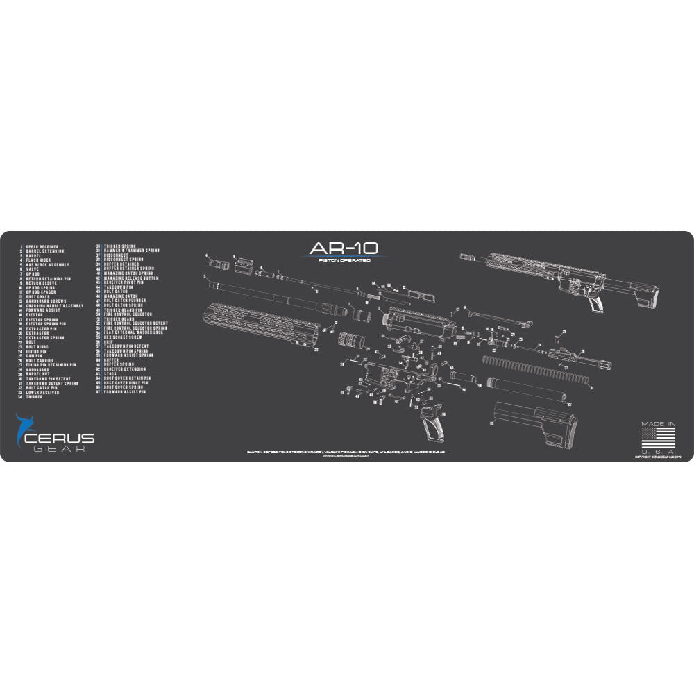 Cerus Gear Ar 10 Schematic Rifle Promat Charcoal Gray/Cerus Blue - Jagaloon