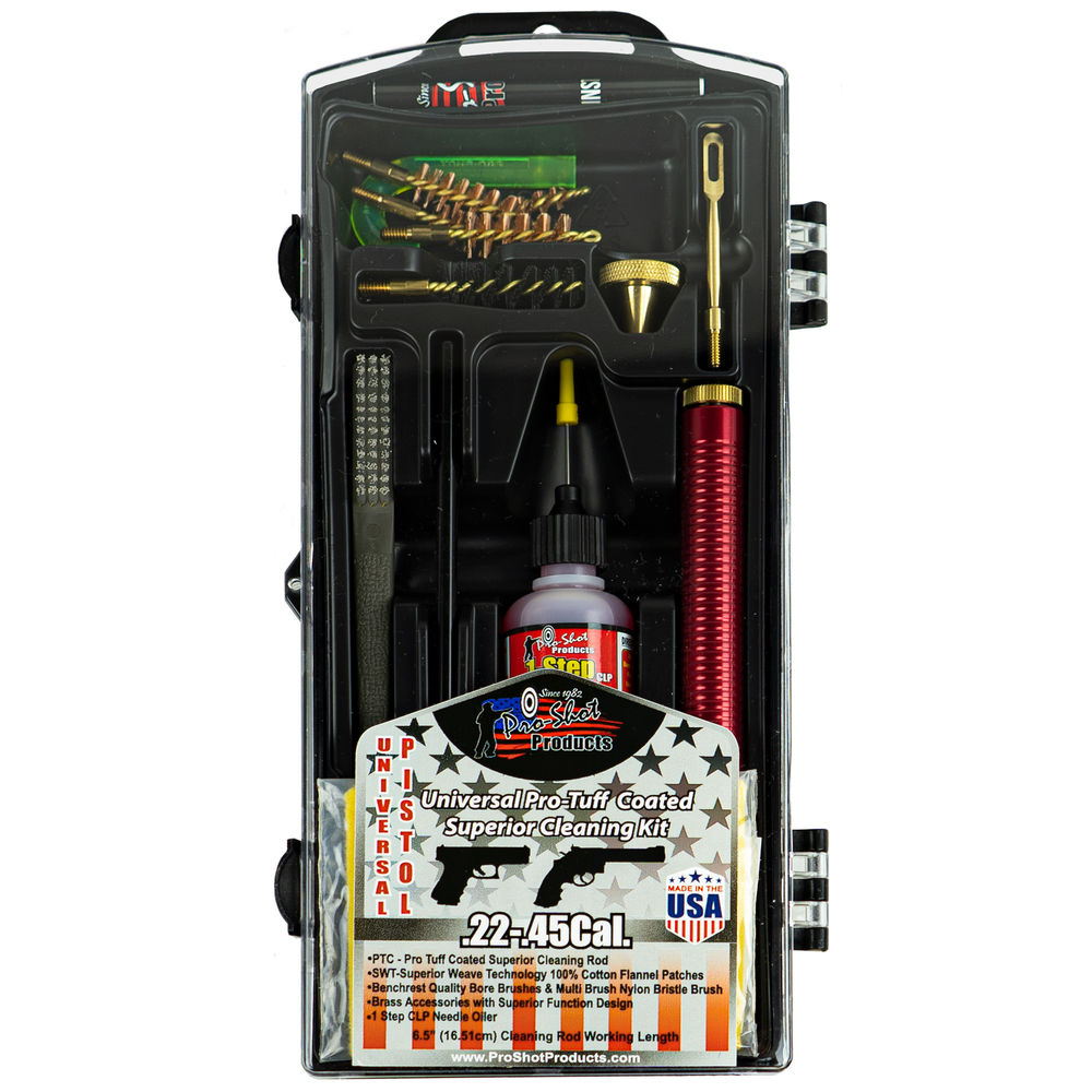Pro Shot Coated Rod .22 .45 Cal. Multi Cal Classic Pistol Box Kit ...